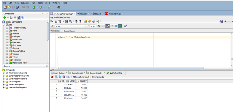 The SQL UNION Operator - hireforceglobal